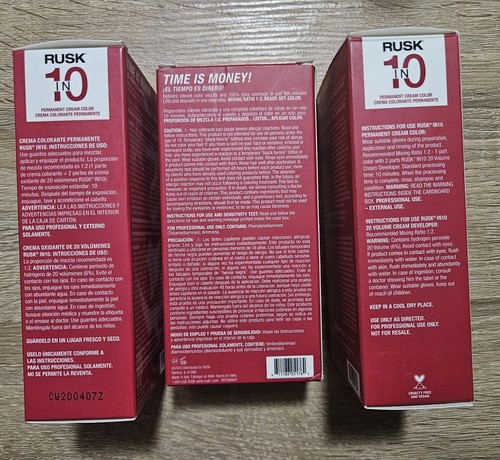 Rusk In 10 TEN Minute Permanent Creme Hair Color Kits (3) 8S Light Sand ...