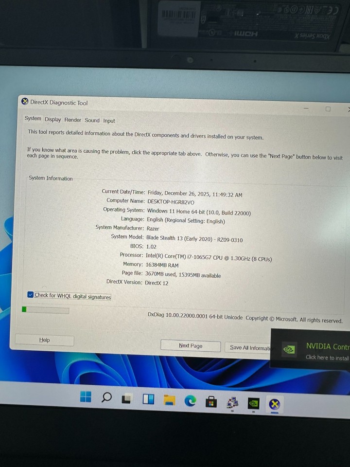 (MA3) Razer Blade Stealth 13 RZ09-0310, i7-1065G7, 16GB Ram, 1TB, GTX ...