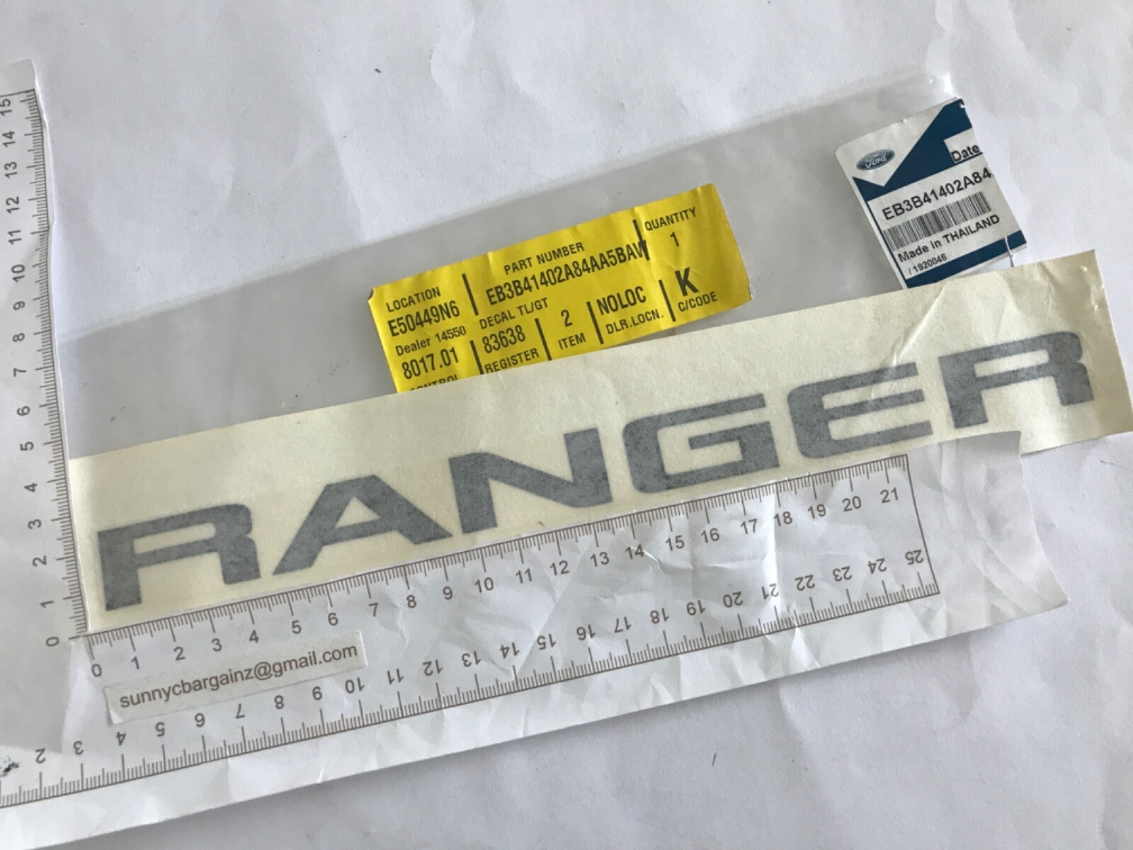 Ford RANGER Decal, Emblem, NEW. Genuine/Original. EB3B41402A84AA5BAW ...