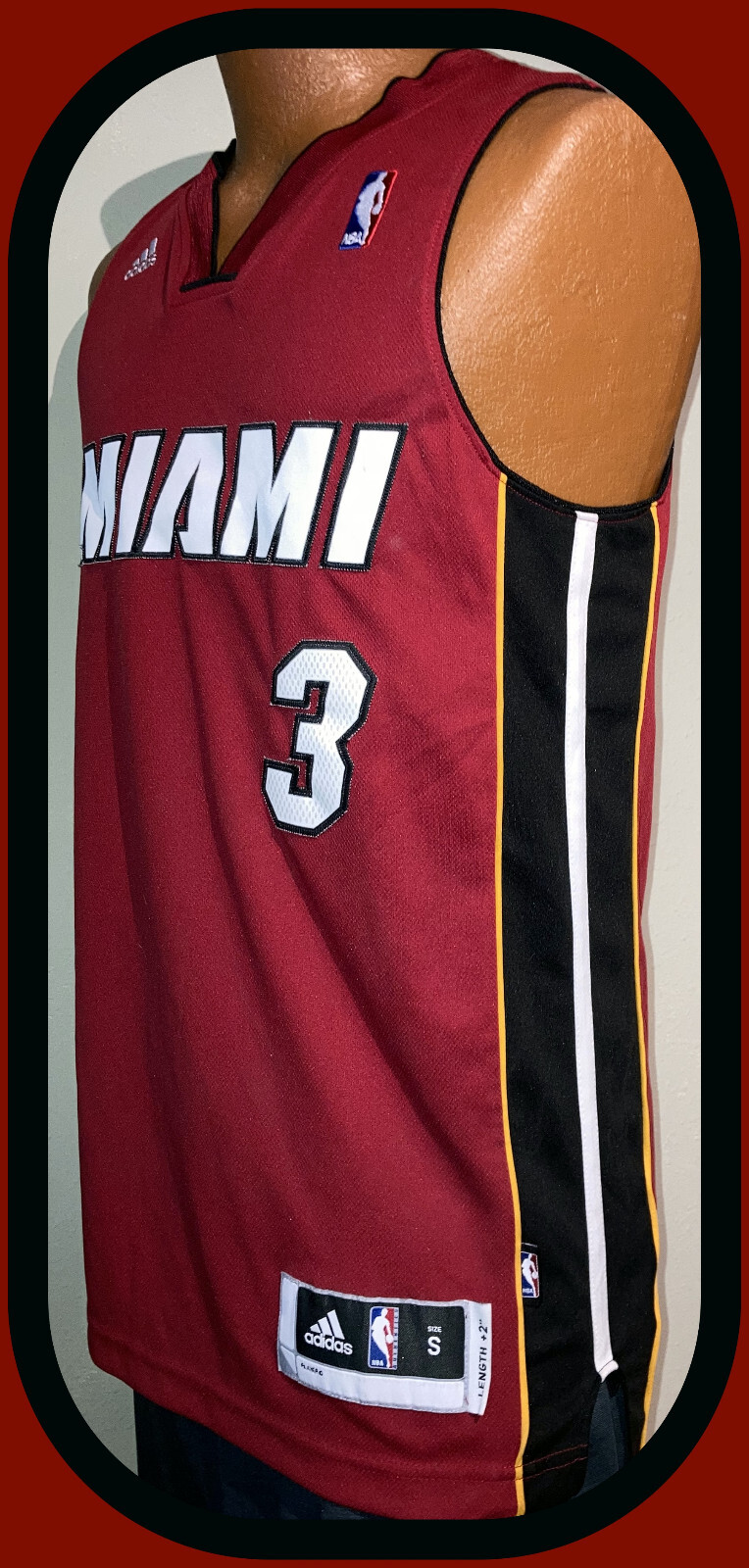 MIAMI HEAT VINTAGE DWAYNE WADE ADIDAS STITCHED REPLICA JERSEY ADULT ...