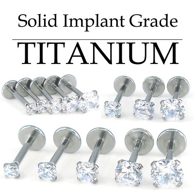 18/16/20G Nose Flatback Earrings Stud Threadless Titanium Ring 2-4mm ...