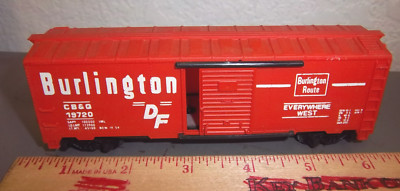 Plastic Train Car, Burlington DF red Box car, fun collectible, Tyco | eBay