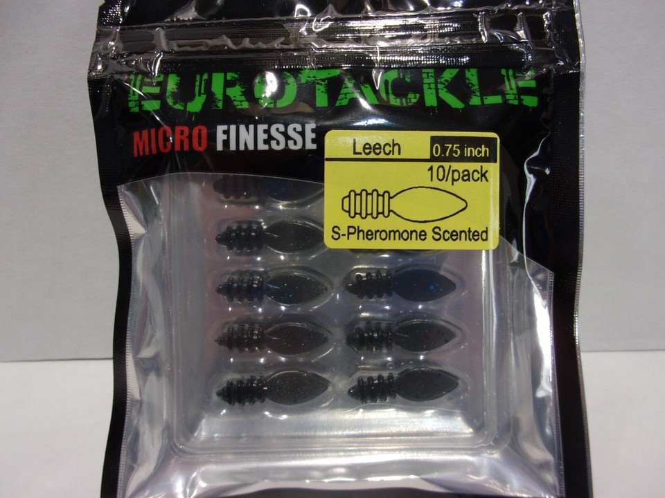 EuroTackle Micro Finesse Leech ice fishing plastics Choose your colors ...