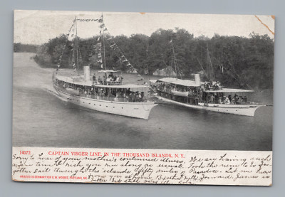Postcard Captain Visger Line Steamboats Thousand Islands N.Y. *A3397 | eBay