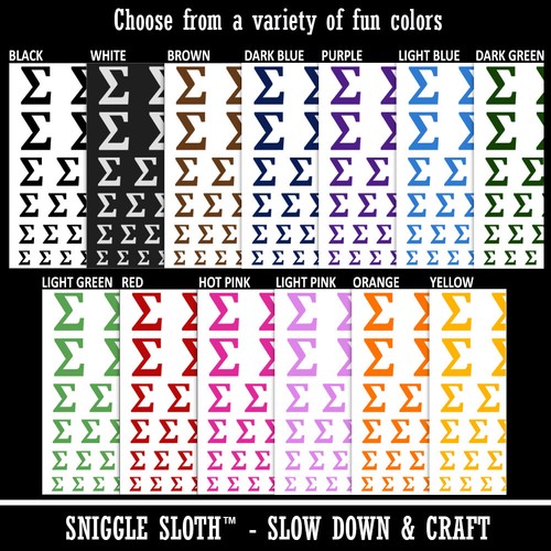 Summation Sigma Sum Math Symbol Temporary Tattoo Water Resistant Set ...
