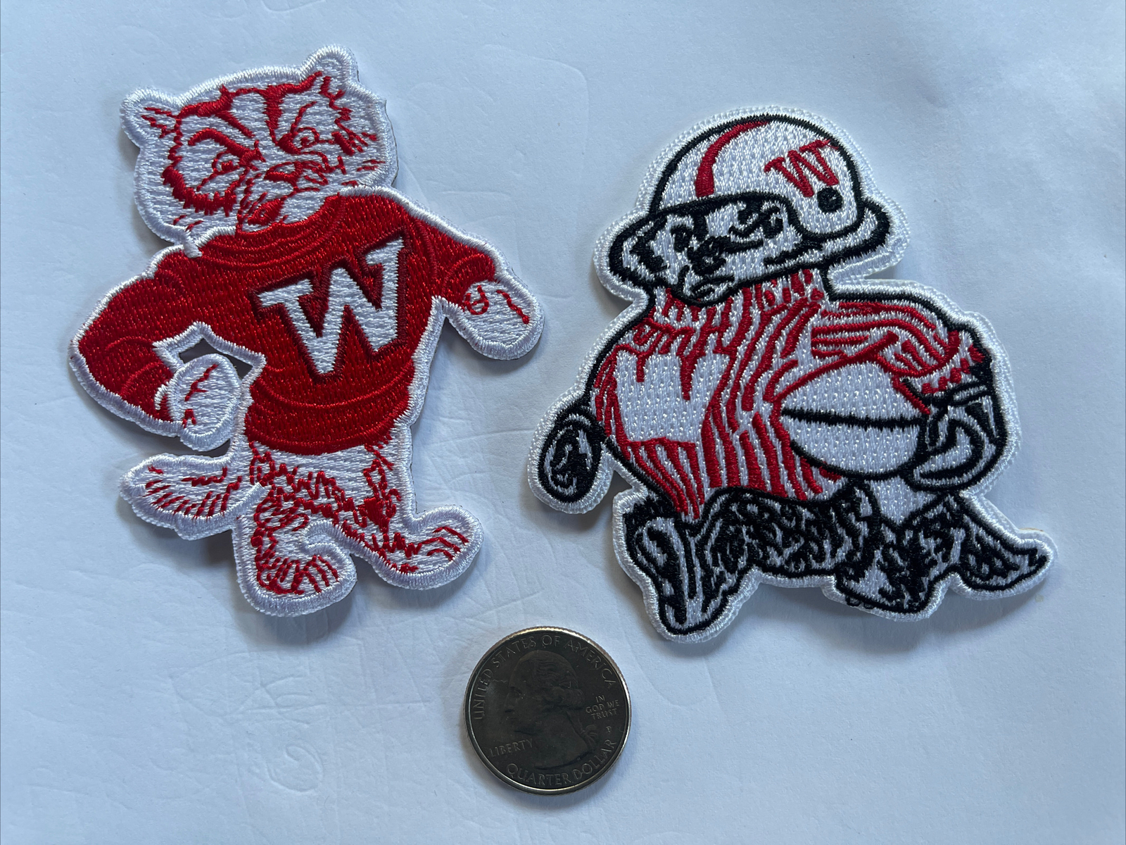 (2) UNIVERSITY OF Wisconsin Badgers Vintage Embroidered Iron on Patch 3 ...