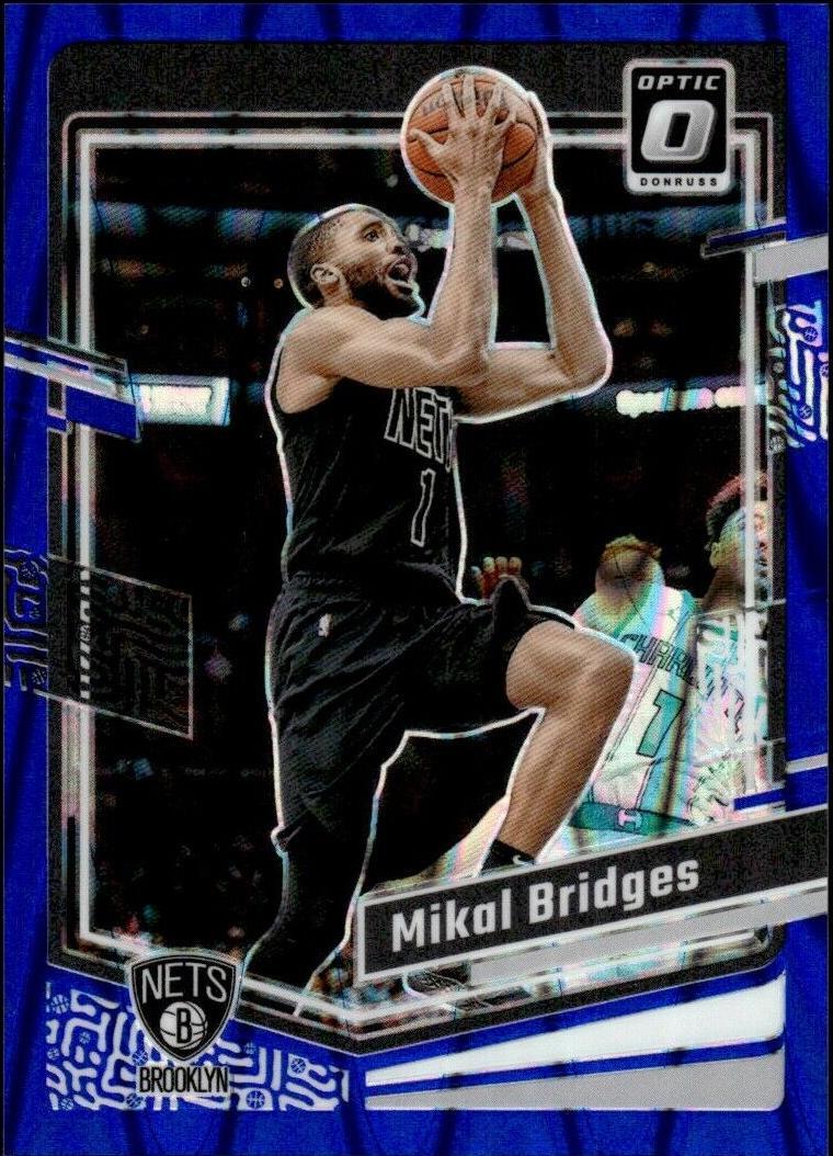 2023-24 Panini Donruss Optic - Mikal Bridges #199 Blue Seismic Prizm ...