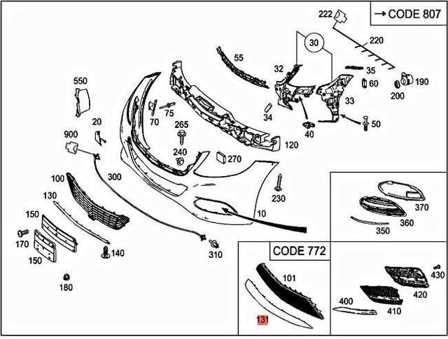 Mercedes-Benz 2228852221 Genuine OEM Lower Molding for sale online | eBay