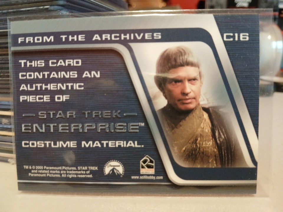 Star Trek Enterprise Season 4 Soval C16 Costume Card Gary Graham 2005 ...