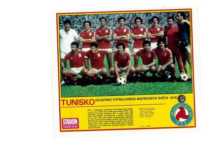 POSTER TUNISIA DA RIVISTA STADION REP.CECA-SQUADRE PARTCIPANTI MONDIALE ...