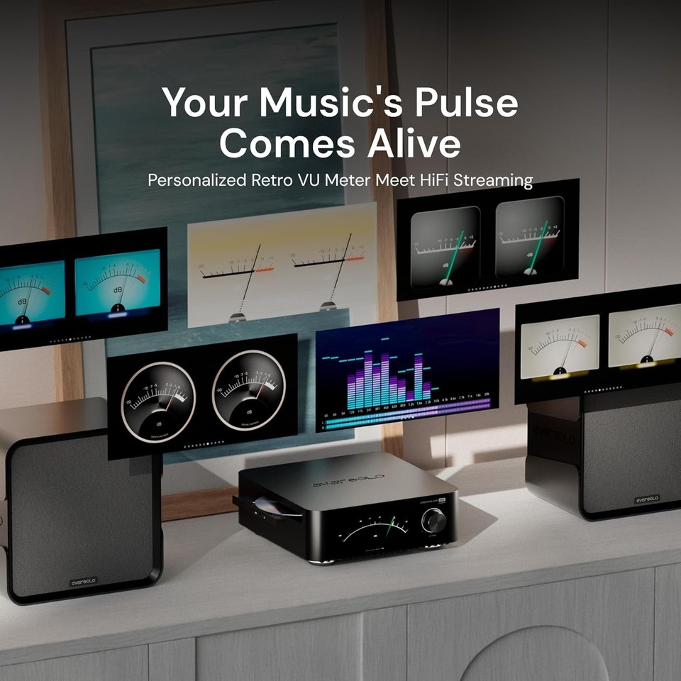 Eversolo Play Music Streamer Amplifier DAC (CD Edition) 2x110W 5.5" LCD ...