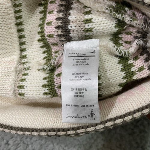 Smartwool Beanie Skull Cap Unisex Men Women Wool Acrylic White Green ...