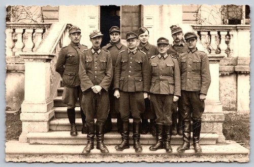 WW11 B&W Photos (2) German POWs, Soldiers at Table, POW camp St Fons ...