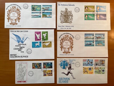 BRITISH SOLOMON ISLANDS 1974-5 Six FDC's | eBay