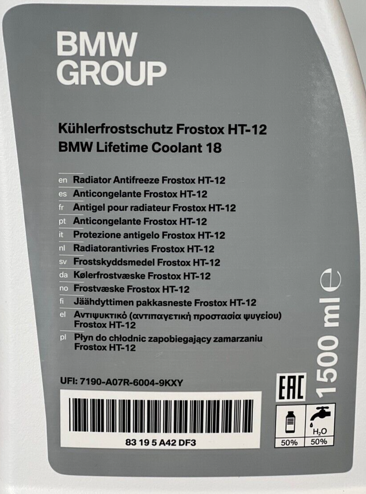 Genuine BMW Engine Coolant Antifreeze Concentrate HT-12 1.5 ltr ...