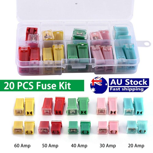 Fuses Pack Kit 20A 30A 40A 50A 60A Car Auto Van Mini Square Assortment ...