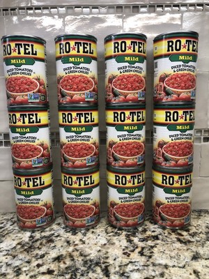 12 ROTEL Mild Diced Tomatoes and Green Chilies 10 oz Cans FREE SHIP RO ...