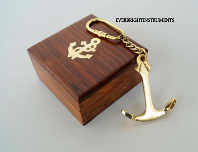 Lot Of 10 Pcs Vintage Brass Nautical Marine Anchor Key Chain With ...