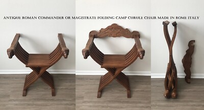 Antique Roman Commander Savonarola Curule Chair Seat Wood Folding ...