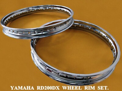 Fit YAMAHA RD200DX FRONT & REAR CHROME WHEEL RIM SET 2PCS [mi200] | eBay