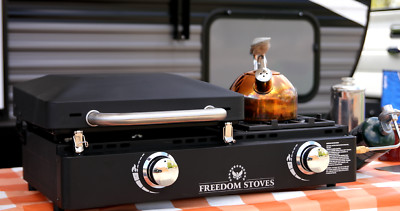 Freedom T5 26,000 BTU Griddle, 2-Burner Flat Top Ceramic Cast Iron W ...