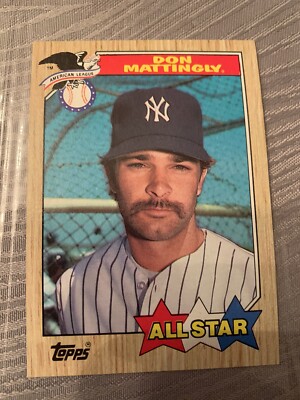 1987 topps don mattingly all star error card double mustache and period ...