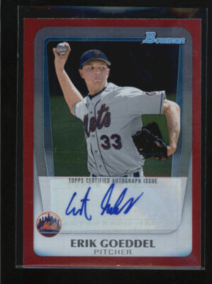 ERIK GOEDDEL 2011 BOWMAN DRAFT PROSPECT AUTOGRAPH AUTO RED FOIL #03/25 ...