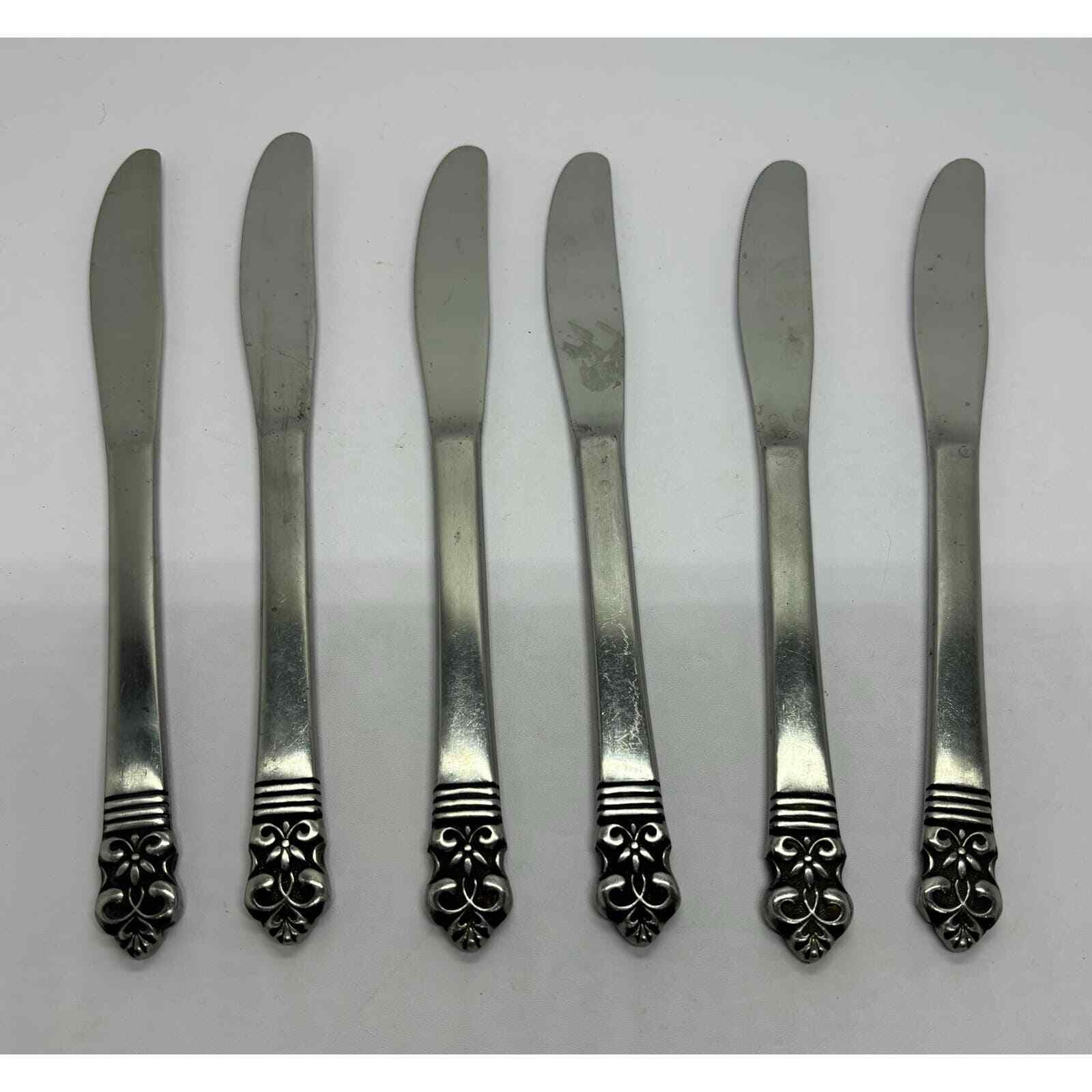Vintage Cambridge CBS1 Stainless Flatware Dinner Knives Japan Set of 6 ...