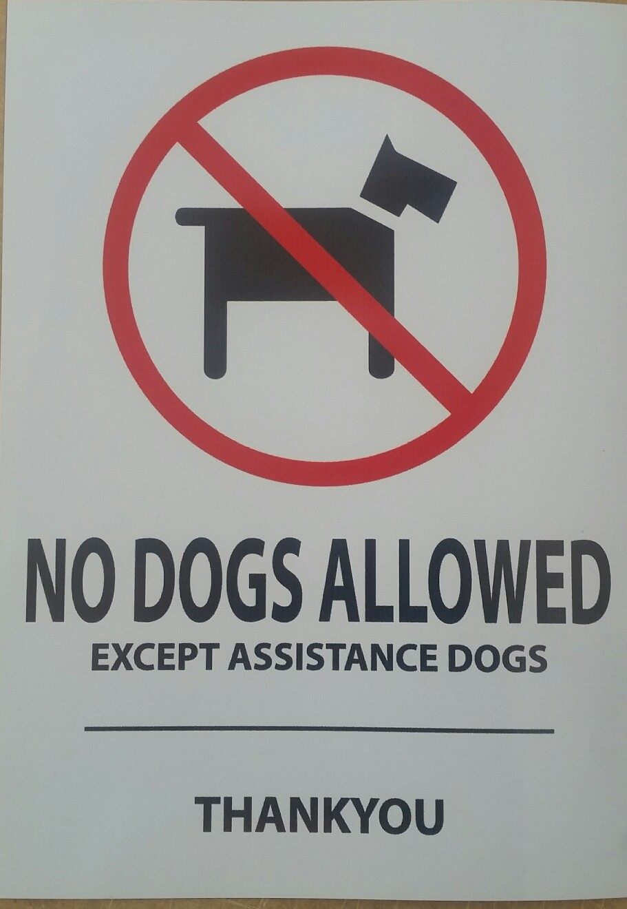 QTY 2 X No dogs allowed except assistance dogs sticker sign | eBay