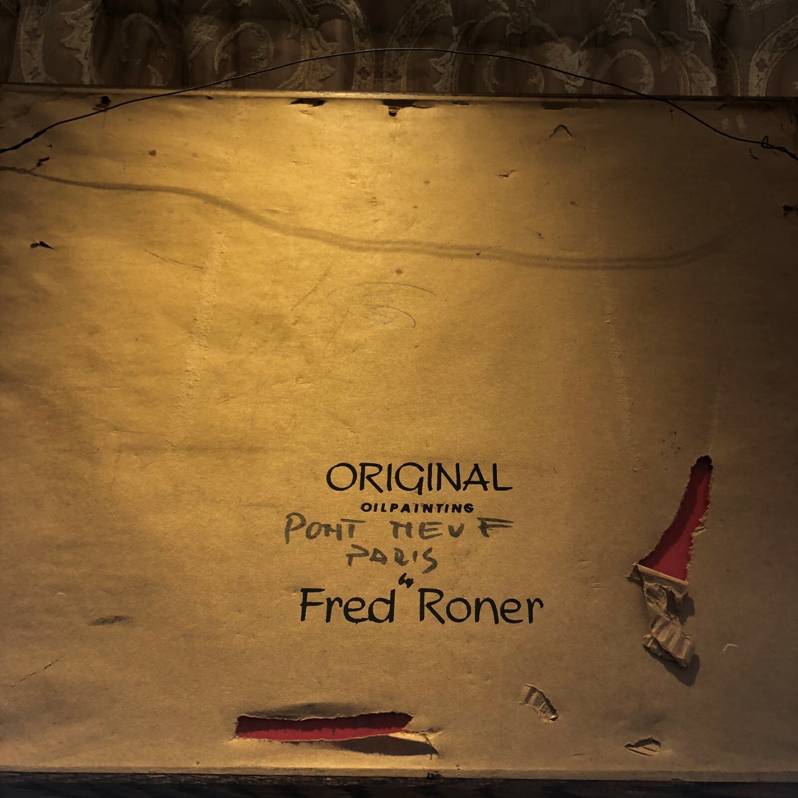 Orignal signed Fred Roner art oil canvas painting Pont Neuf Paris ...