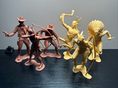 Lot Of 6 1964 Louis Marx 6” Cowboys & Indians Action Figures | eBay