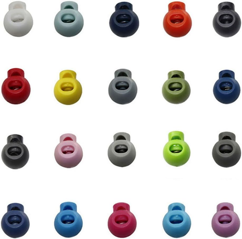 50Pcs Plastic round Toggle Spring Stop String Cord Fastener Locks End ...