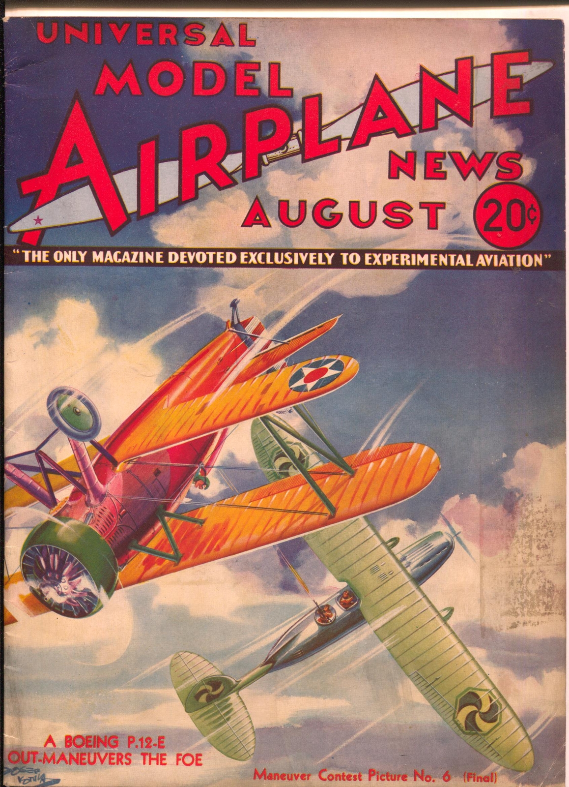 PULP: Model Airplane News 8/1933-Jay-biplane dogfight pulp style ...