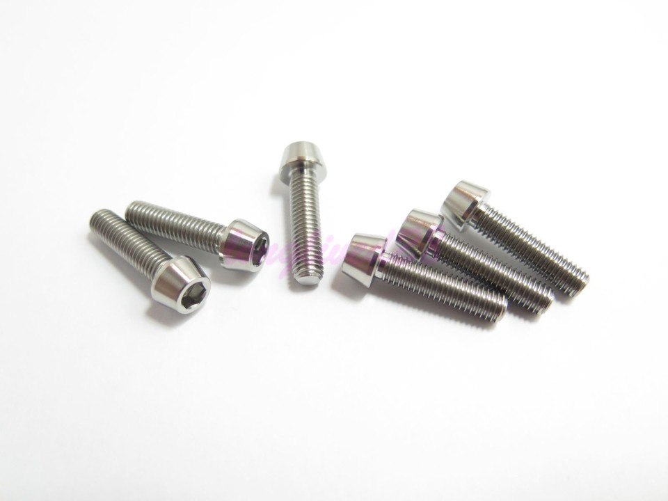 Titanium M5 x 20mm Tapered Ti Bolt Taper Hex Allen Socket Head Screw ...