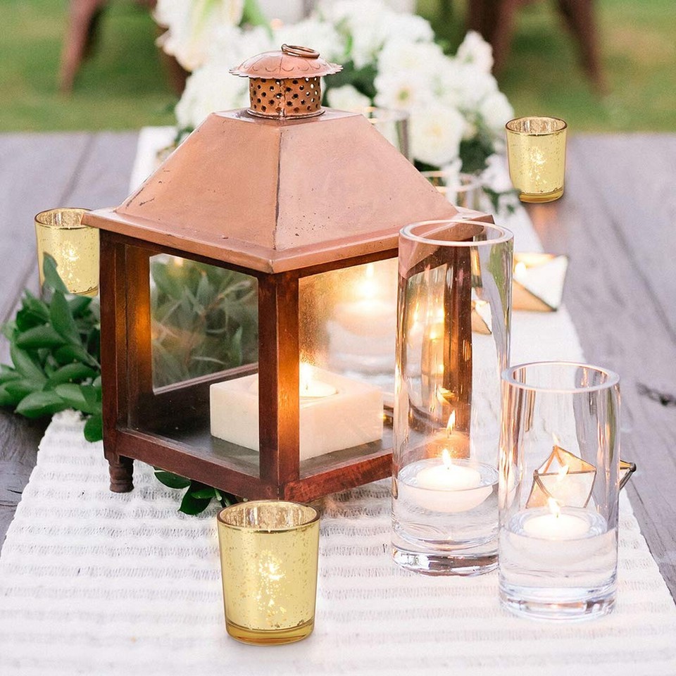 Gold Tea Lights Candles Holders for Wedding Centerpieces, Votive Candle ...