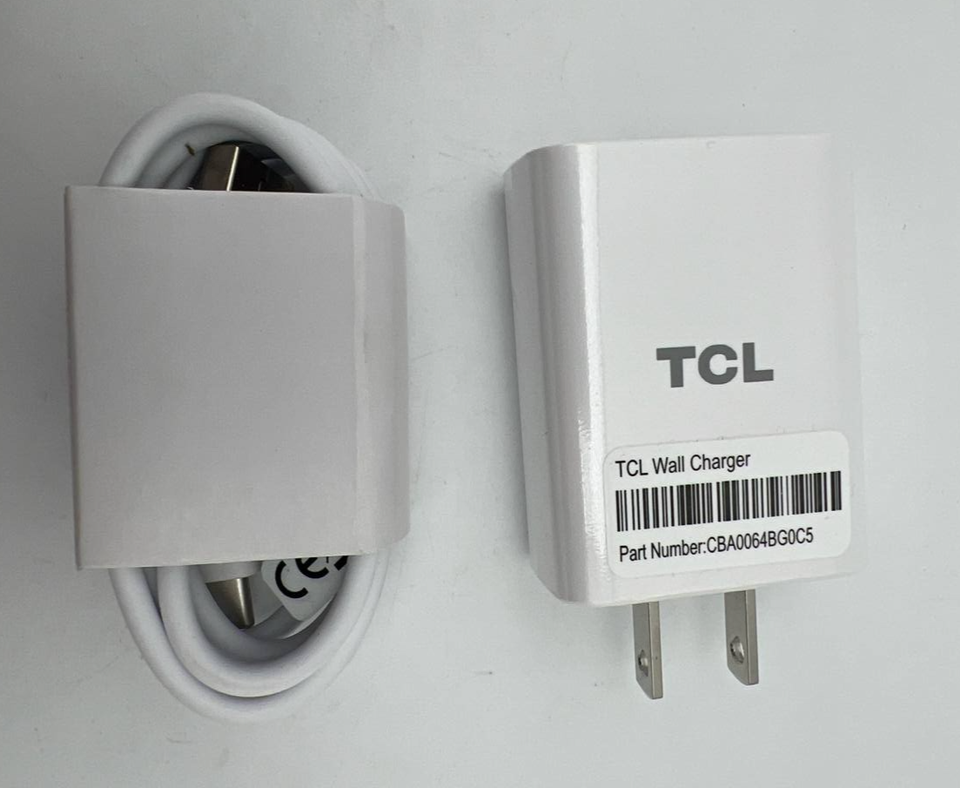 TCL 5V 3A Wall Charger USB Port USB-C Cable Fast Travel Power Adapter ...