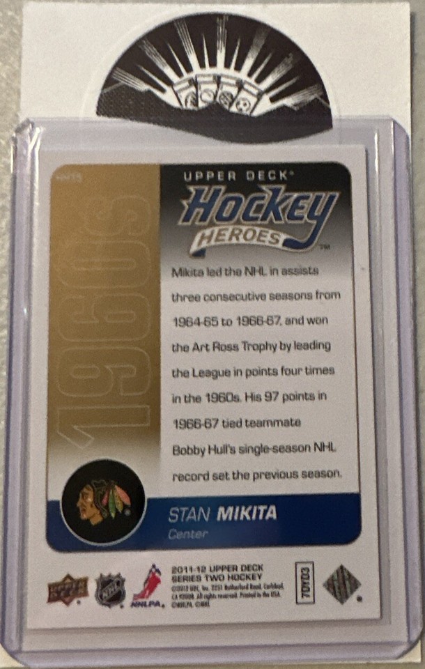 Upper Deck Stan Mikita #HH15 2011-12 Hockey Heroes 1960's Series Two ...