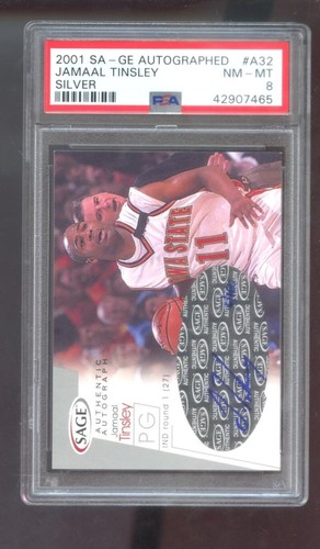 2001-02 SA-GE Sage Jamaal Tinsley ROOKIE RC AUTO Autograph Card PSA 8 ...