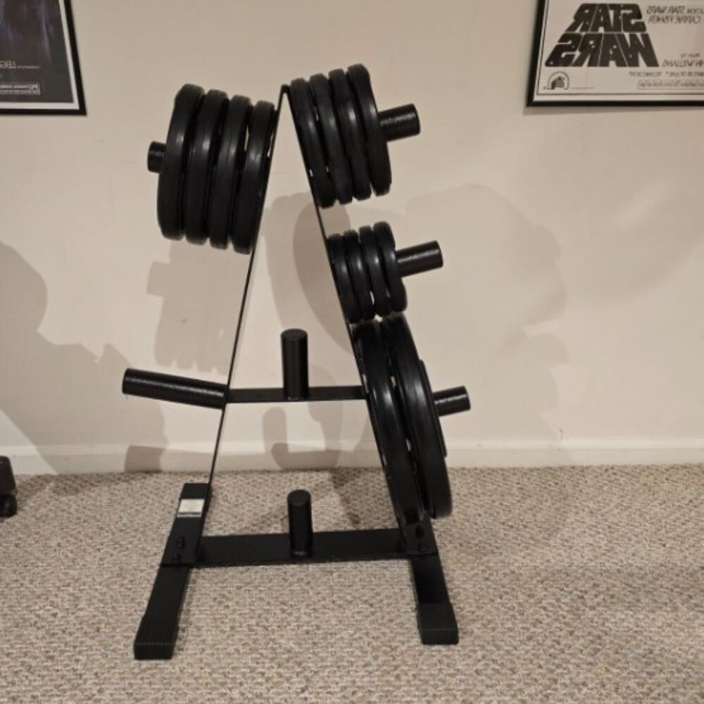 Olympic Weight Plate Holder Rack Tree Storage 2 Inch Heavy Duty Steel ...