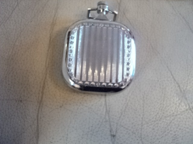 Men's Chrome Mechanical Skeleton Retro Open Face Square Pocket Watch ...