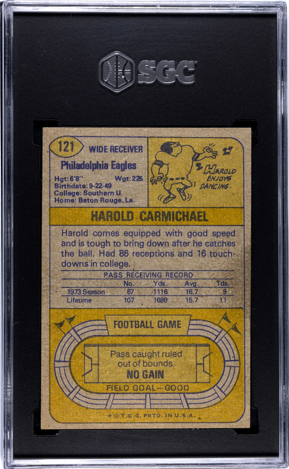 1974 Topps Harold Carmichael #121 RC SGC 7 | eBay