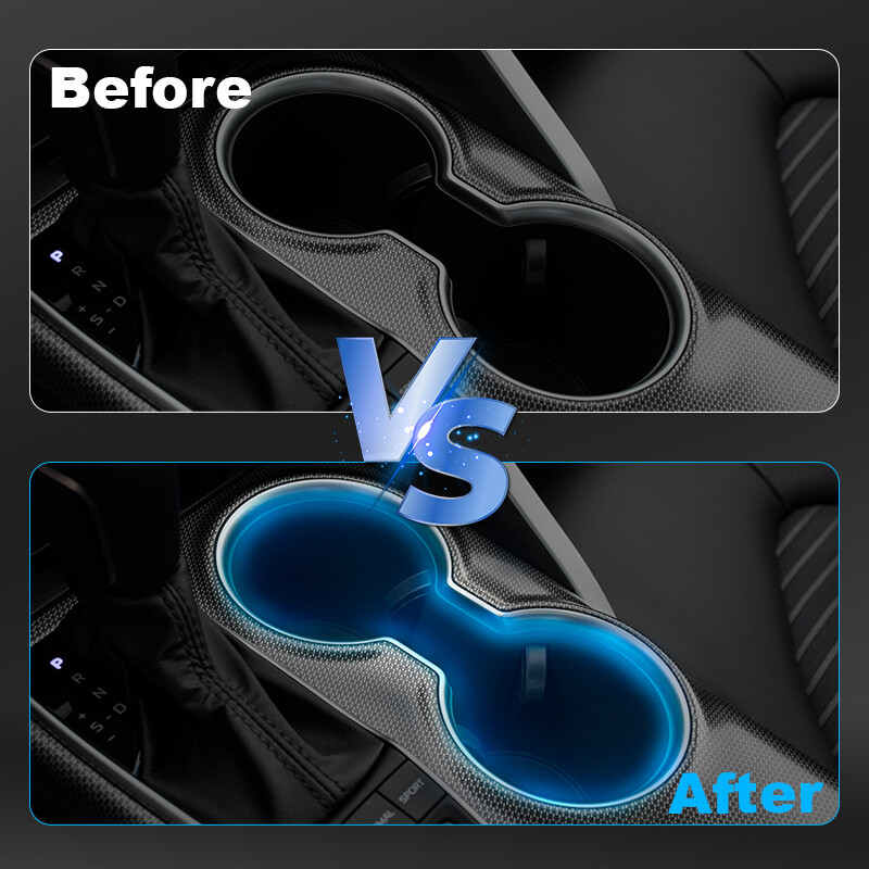 Ice Blue Cup Holder Ambient Light Trim Ring LED For Toyota Highlander ...