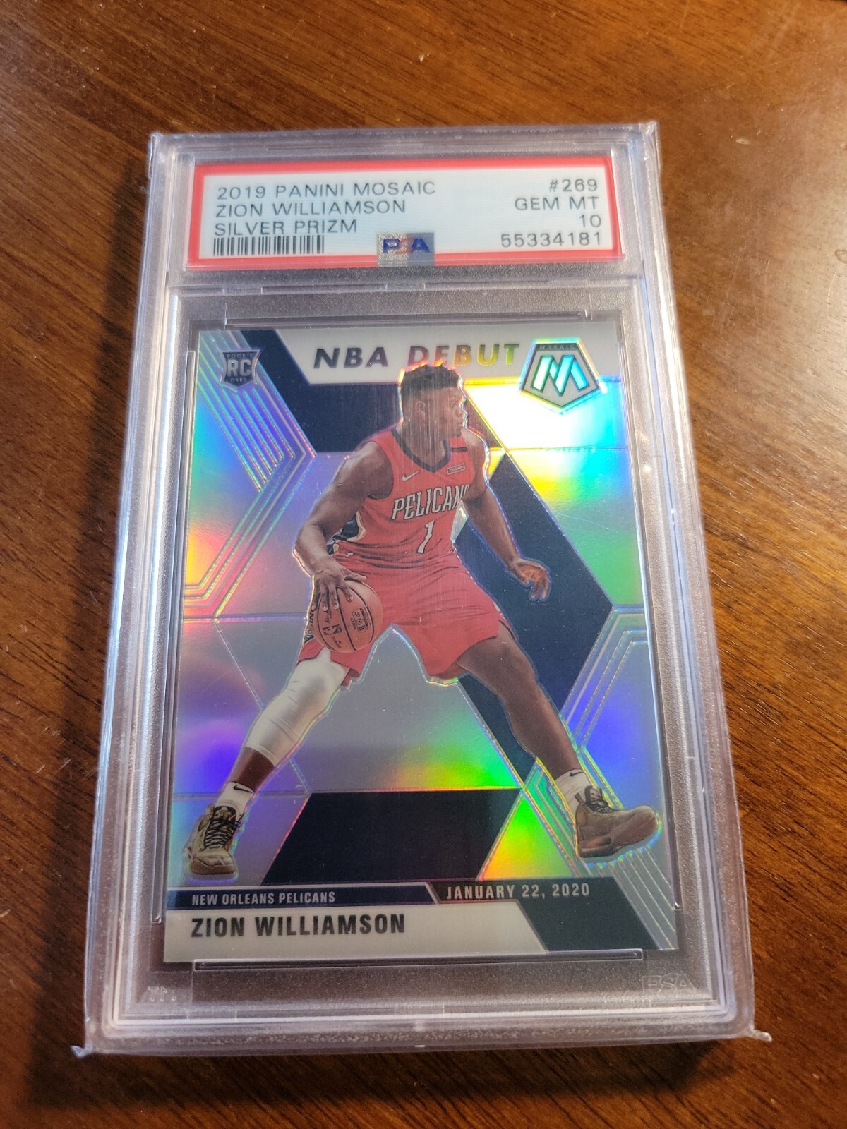 2019-20 Panini Mosaic Silver Prizm Zion Williamson #269 PSA 10 Gem MT ...