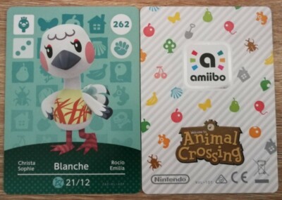 Carte Amiibo Animal Crossing OFFICIEL NINTENDO FR-n°262 Blanche ...