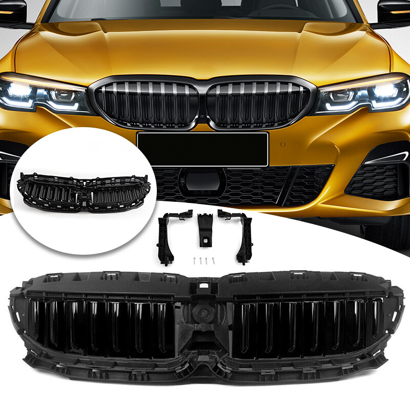 For 19-22 BMW G20 G21 Front Upper Radiator Grille Active Air Shutter ...