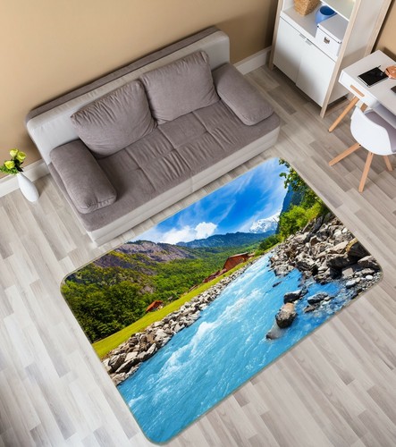 3D Mountain River View NAO5061 Game Rug Mat Elegant Photo Carpet Mat ...