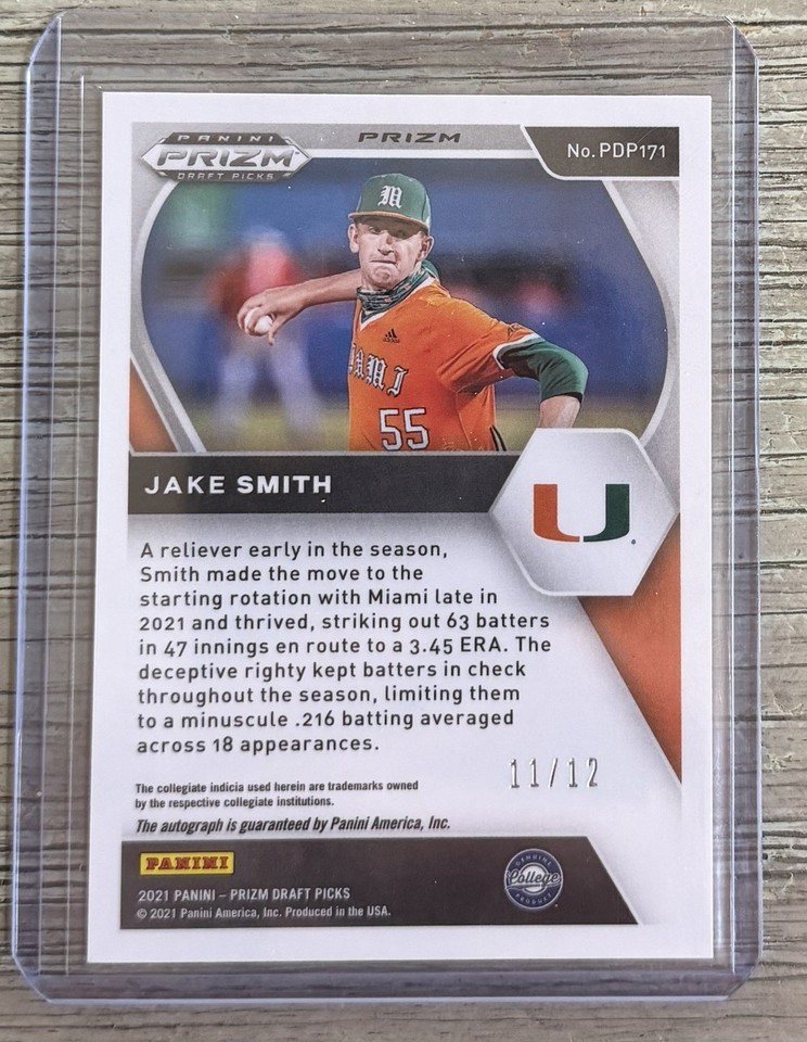Jake Smith 2021 Panini Prizm Draft Picks #PDP171 Burgundy Cracked Ice ...