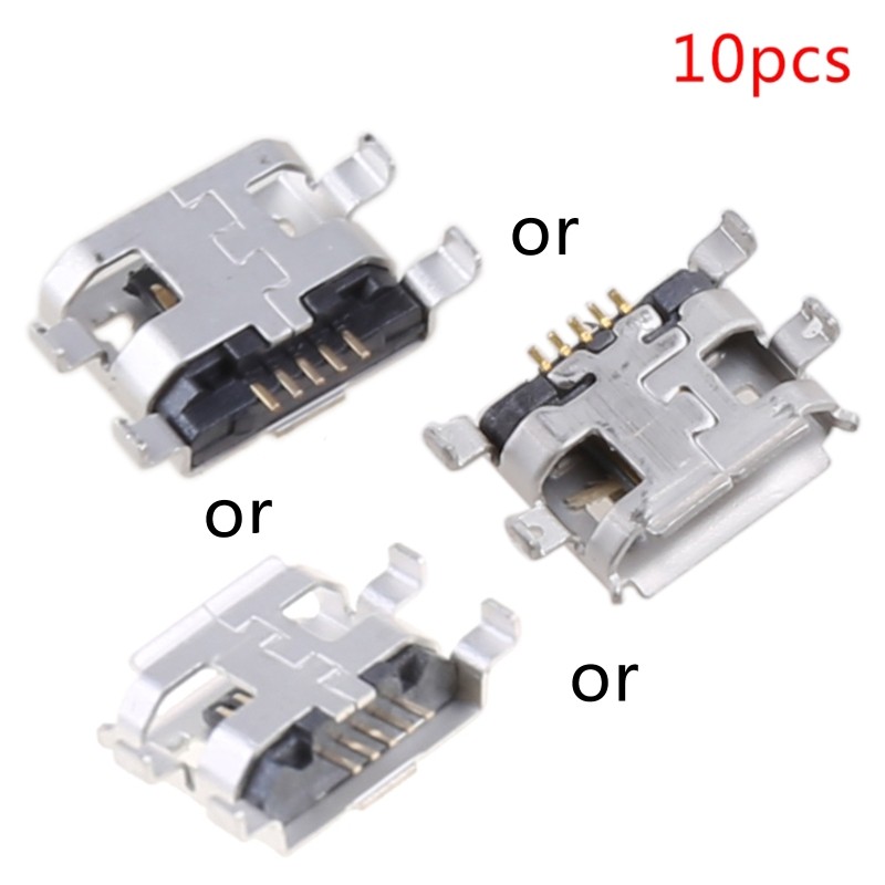 10 Pcs Micro USB Type B Female Socket Connector 5Pin 0.72mm For Phone ...