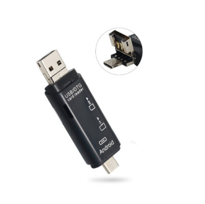 Portable Travel Memory Card Reader USB/Type-C/Micro-USB 3 in 1 SD/TF ...