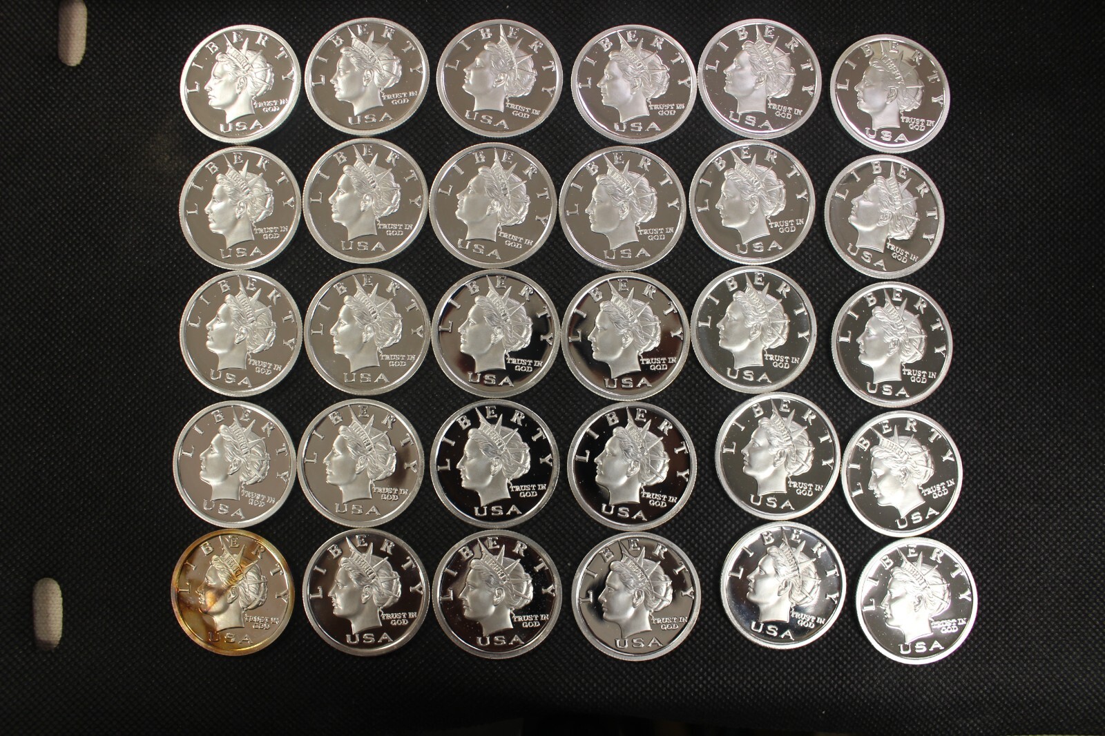 2005 Liberty $10 NORFED Full Roll 1/2 oz .999 Silver Deep Cameo Proof ...